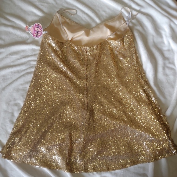 Liz Louize | Dresses | Gold Sequin Prom Dress Bridesmaid Plus Size 22 ...